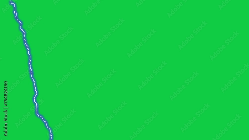 Lightning Strikes on Green Screen Background. Lightning blast high ...