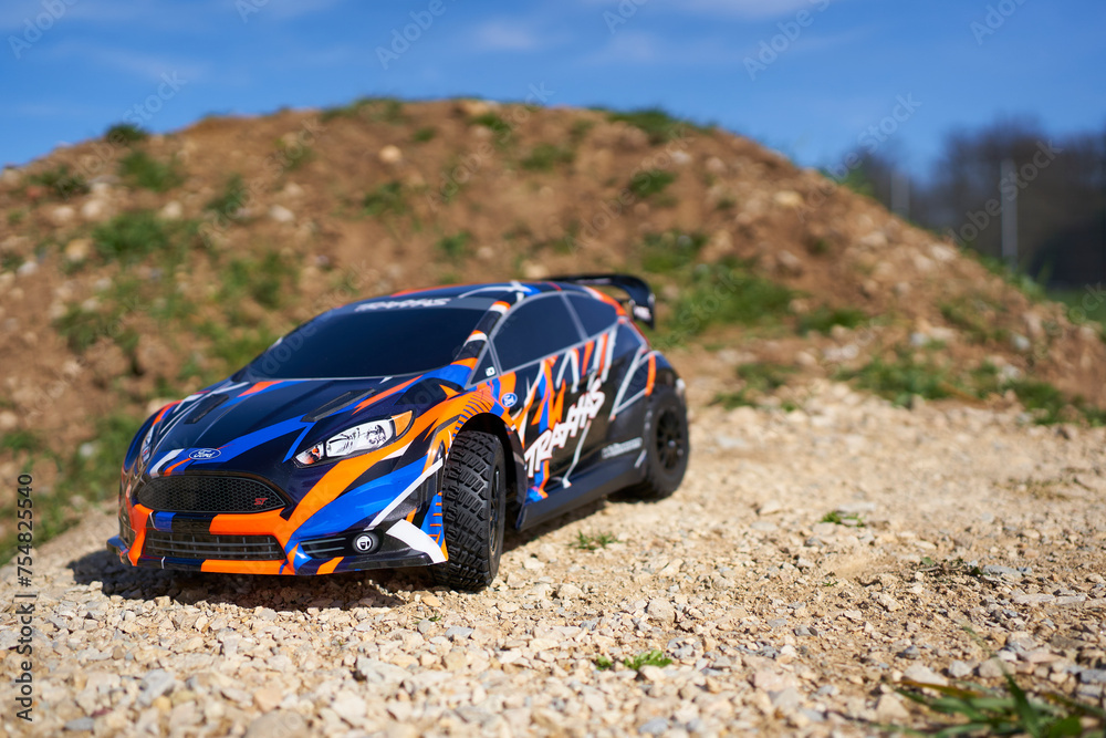 Ford fiesta rc rally car. The new Traxxas 4wd. Toy offroad vehicle on ...