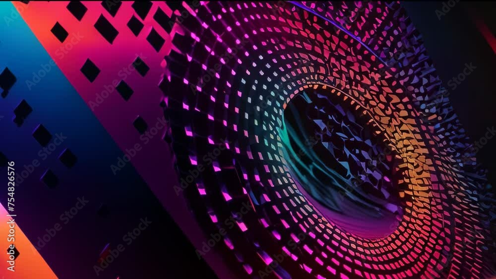 Video animation of vibrant and colorful abstract design, featuring a ...