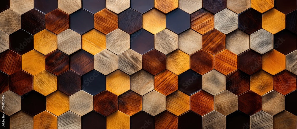 This close-up shot showcases a wall made out of vintage honeycomb ...