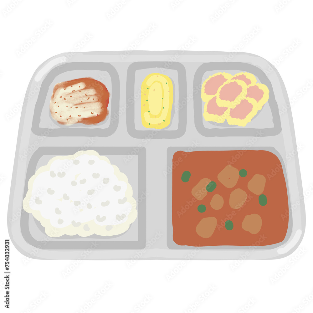 학교 급식 식판 일러스트 Stock Illustration | Adobe Stock