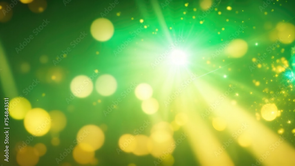 Cyan light burst, abstract beautiful rays of lights on a dark Green ...