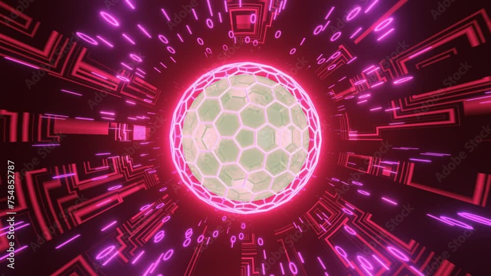 Vidéo Stock Seamless loop abstract global digital network. Pink Network ...