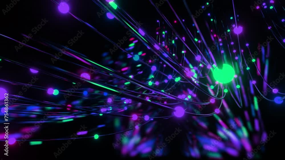 Wires cables binary fly through data internet power electric circuit ...