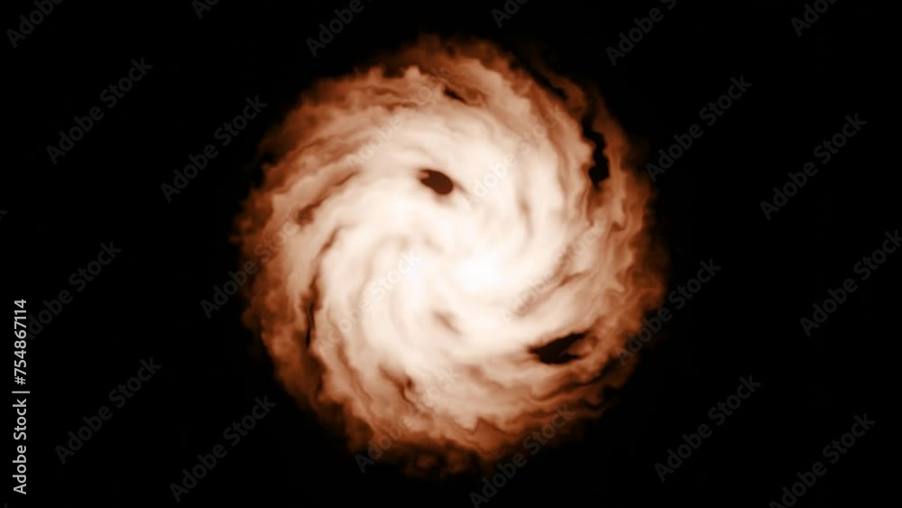 Beige magic portal circle seamless loop. Abstract cyclone on black ...