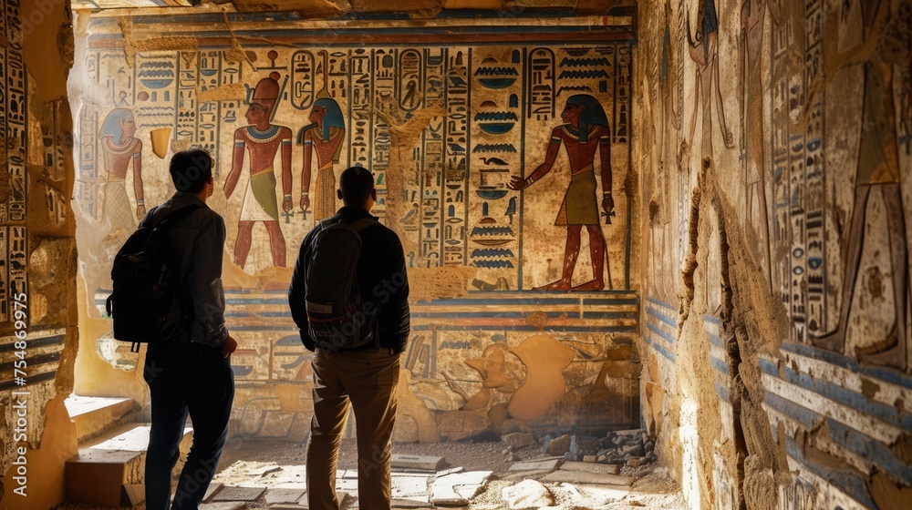 Archaeologists study ancient inscriptions in an Egyptian temple ...