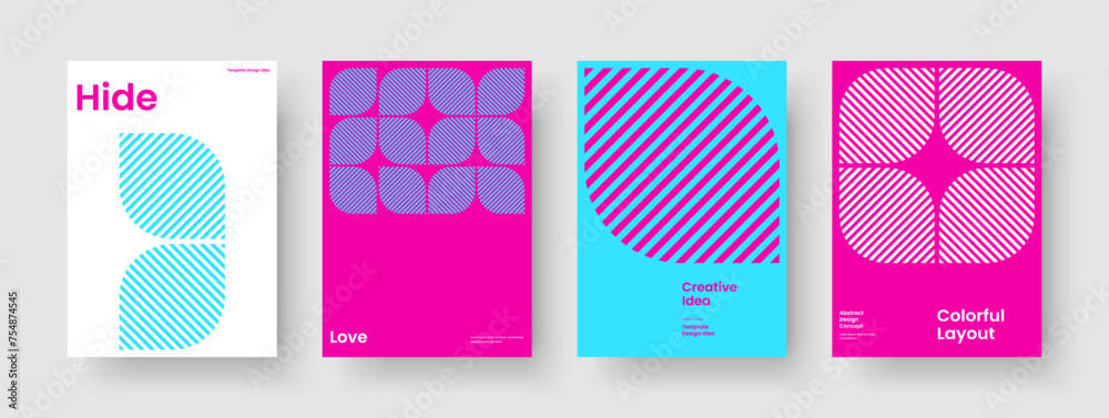 Geometric Book Cover Design. Isolated Business Presentation Layout ...