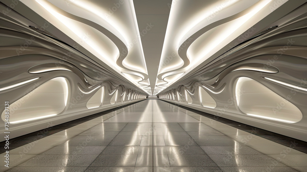 Parametric Subway Station with Halo Kaleidoscope Pillar and Ceiling ...