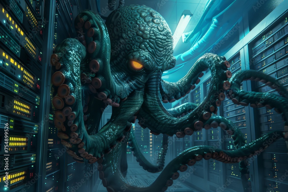 A massive octopus with an eye patch and smoking pipe is wreaking havoc ...
