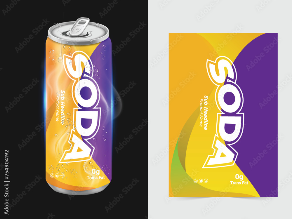 drink label design, soft drink label design. Soda can label vector ...