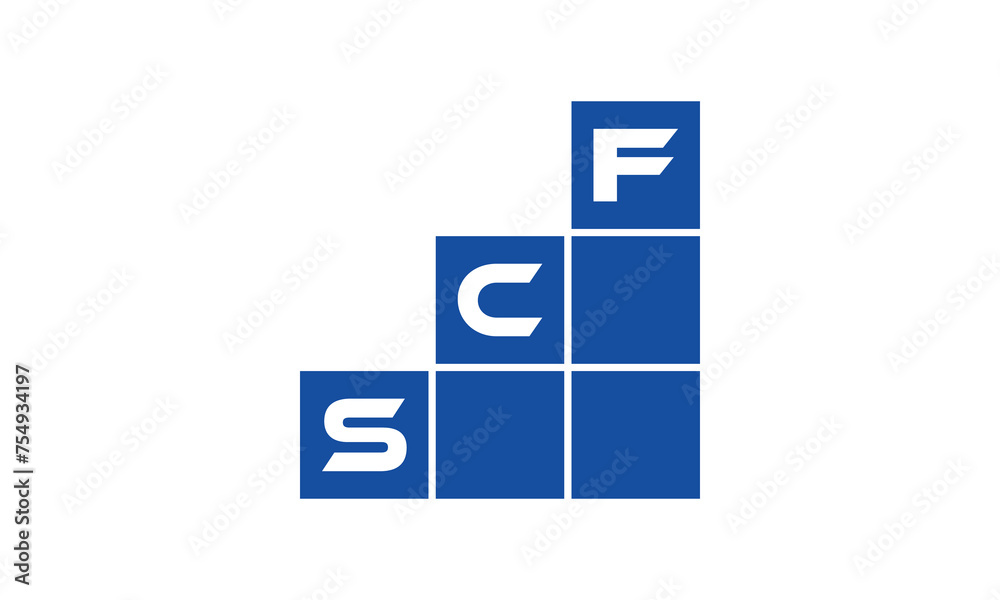 SCF initial letter financial logo design vector template. economics ...