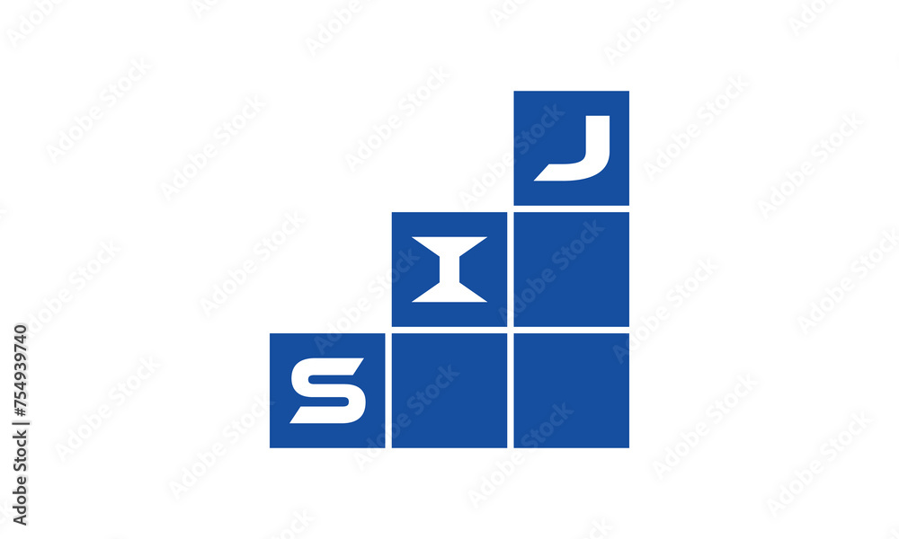 SIJ initial letter financial logo design vector template. economics ...