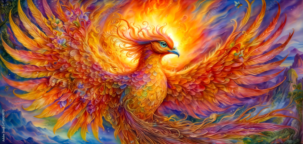 Fire burning Phoenix Bird. phoenix in fire, phoenix rising, fiery bird ...