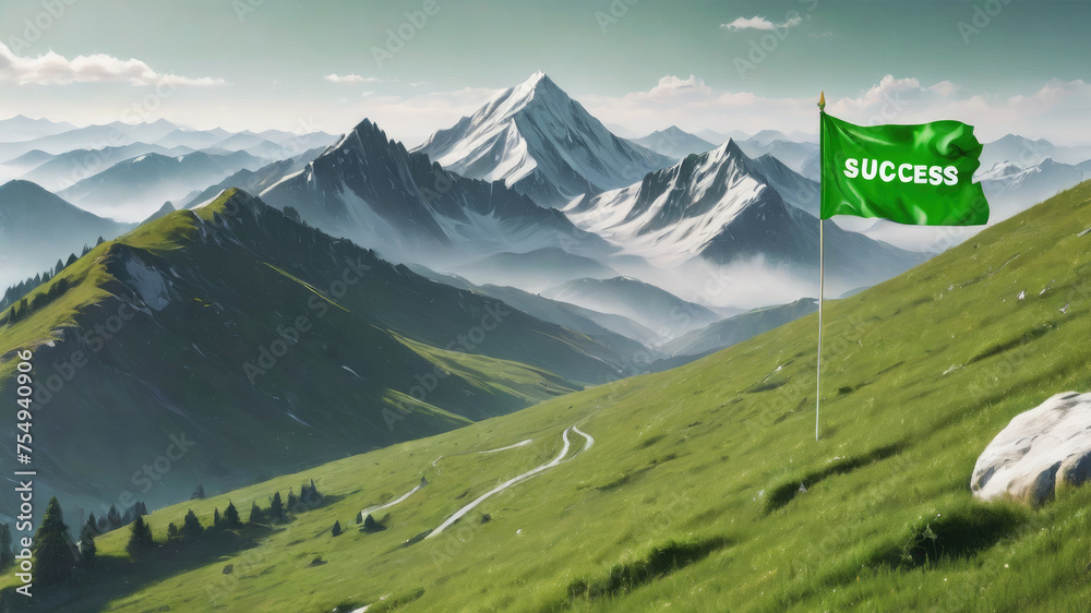 F.lags on the mountain, success flag images, success green flag ...