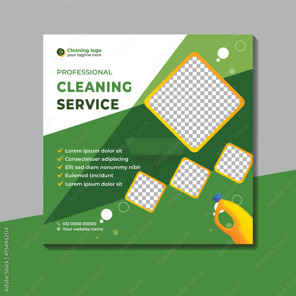 Corporate office and house cleaning service business promotion social ...