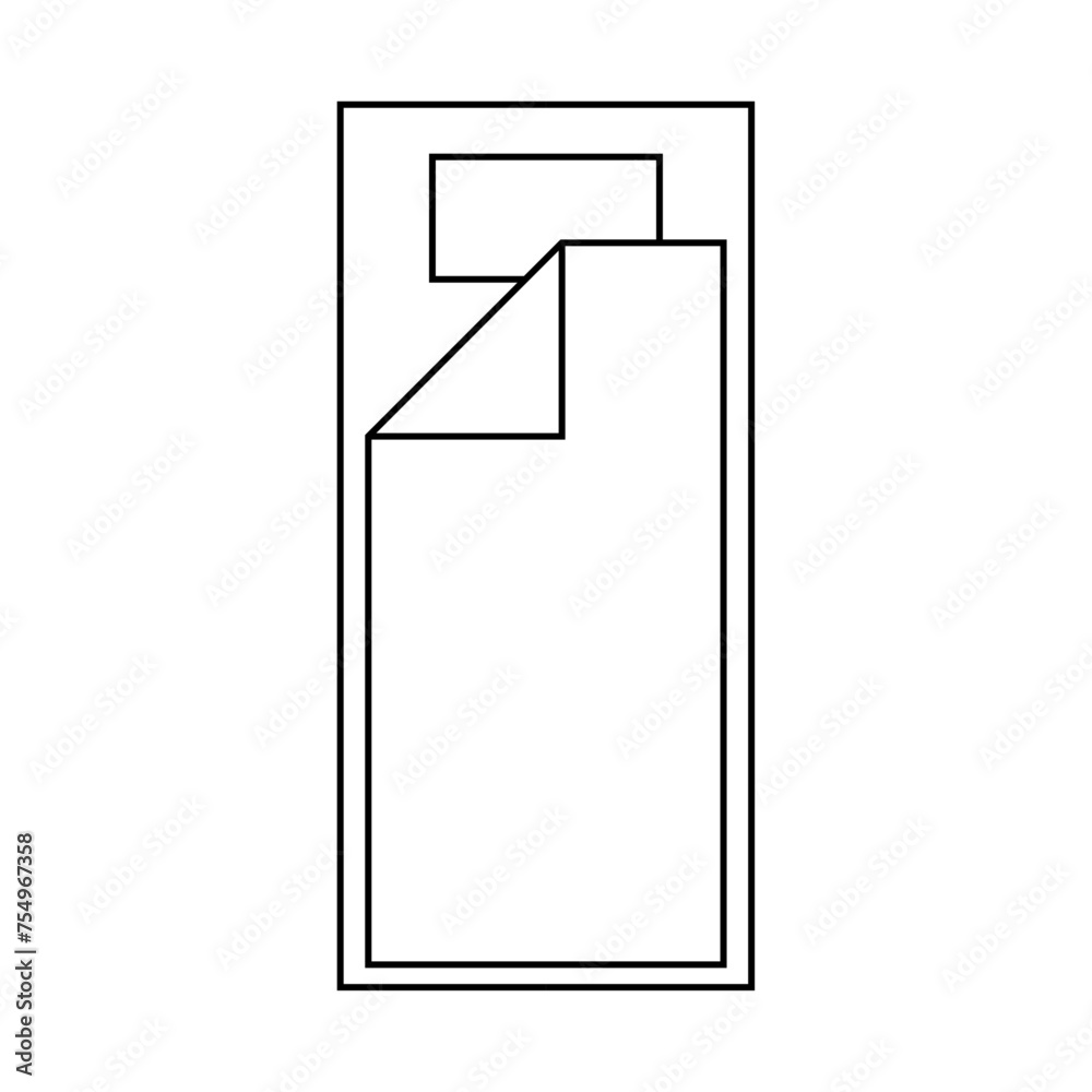 Single bed icon. Outline technical drawing. Vector illustration of bed ...