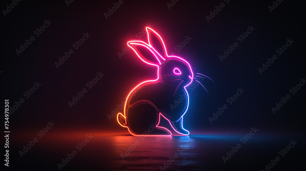 glowing neon light effect head, bright advertising design element ...