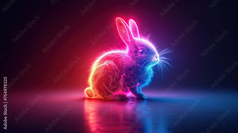 glowing neon light effect head, bright advertising design element ...