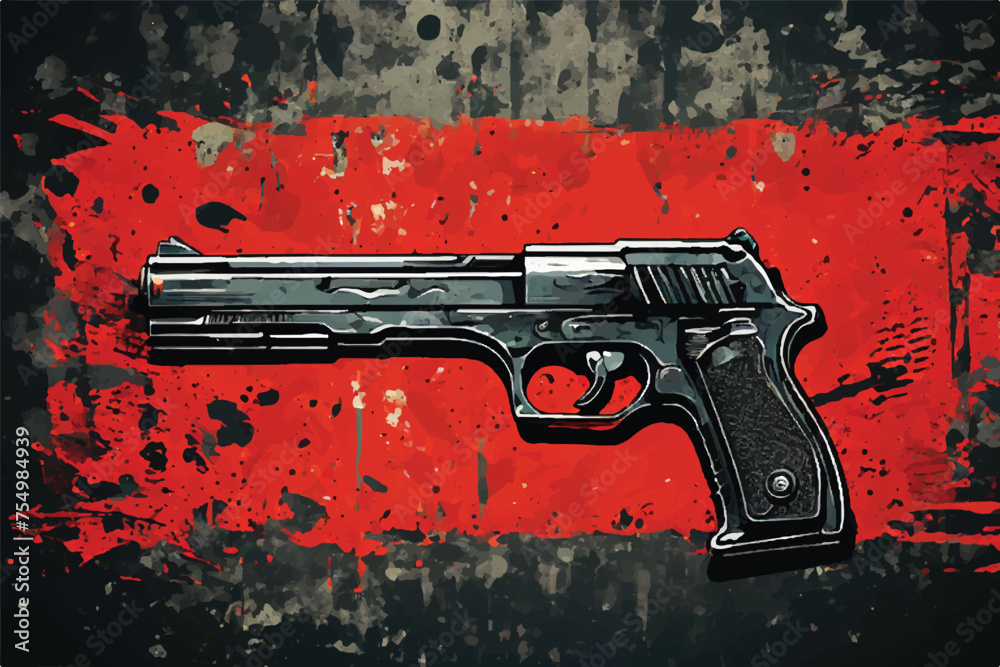 Pistol Illustration. Pistol Gun Icon Vector Illustration. Handgun ...
