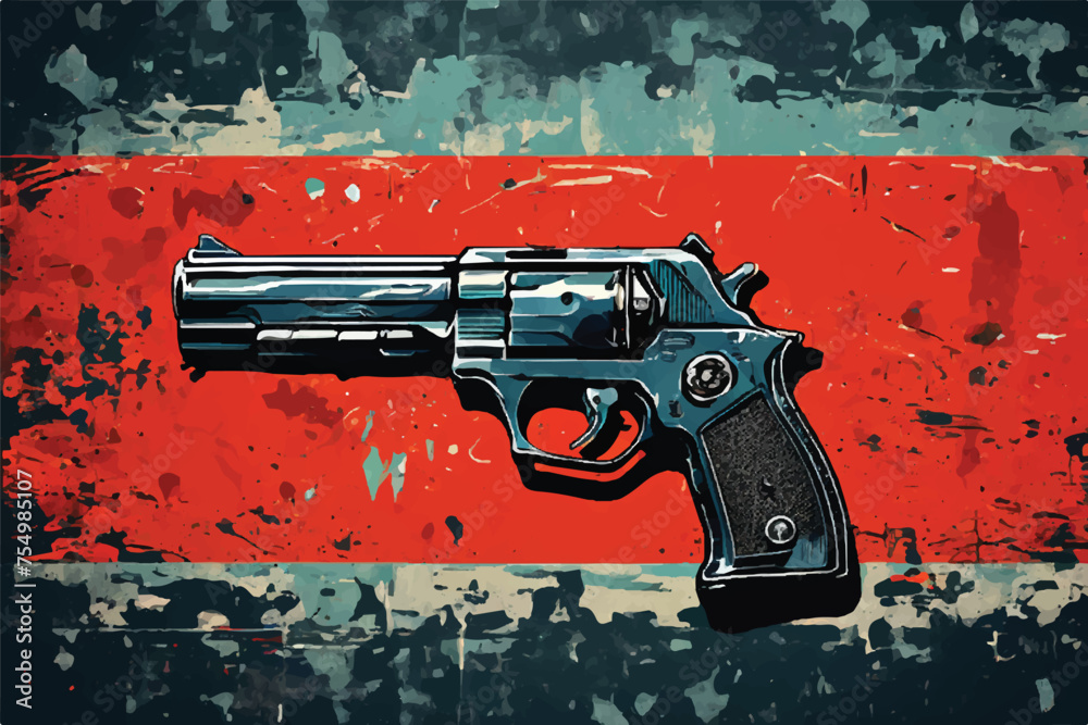 Handgun revolver Illustration. Revolver on a abstract background ...
