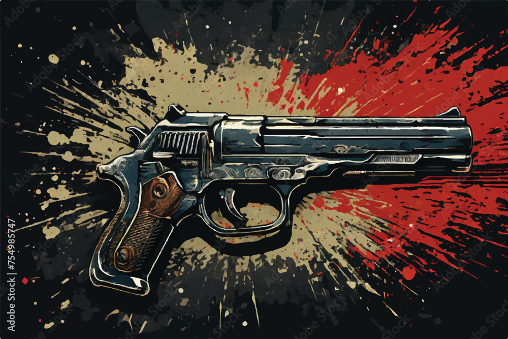 Pistol Illustration. Pistol Gun Icon Vector Illustration. Handgun ...