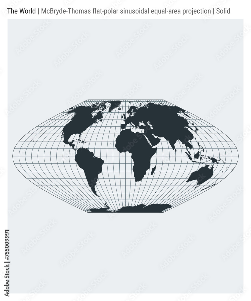 World Map. McBryde-Thomas flat-polar sinusoidal equal-area projection ...