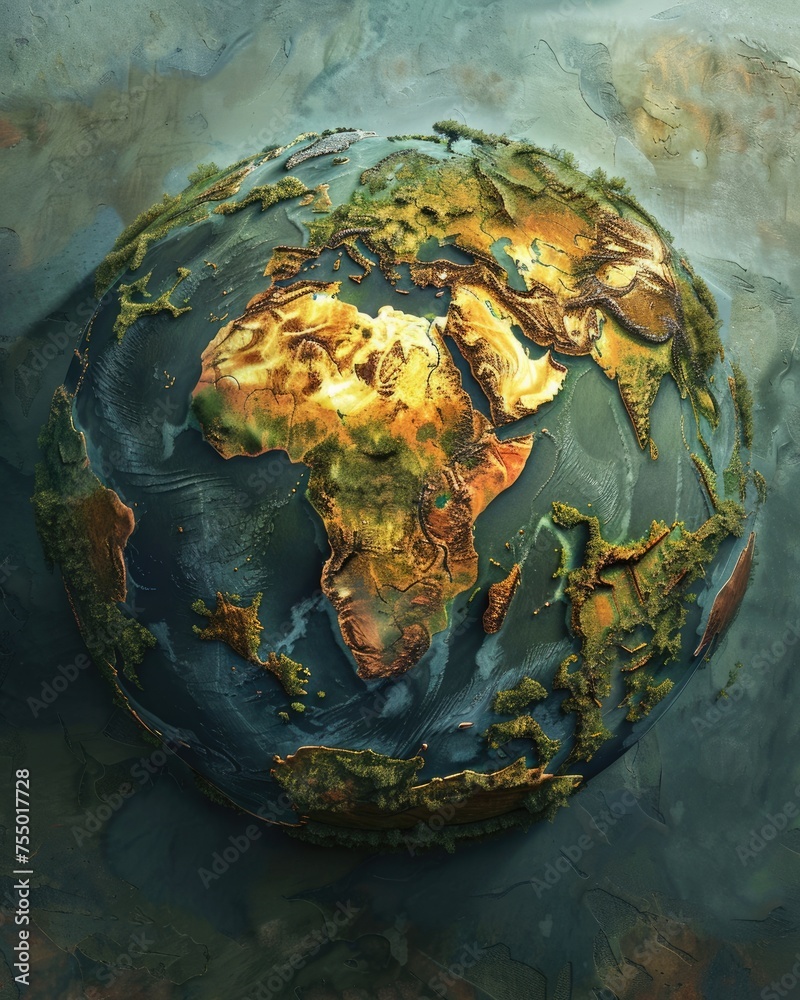 Earth Structure - Frame of Continents and Countries on Globe Map Stock ...