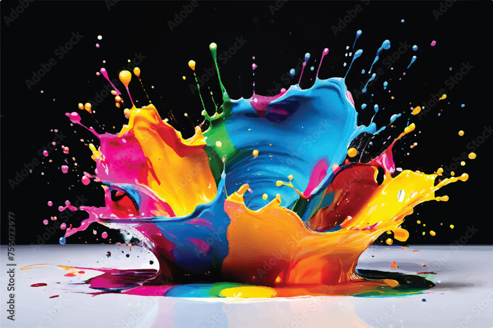 Colorful Paint splashes background. Colorful paint splash. Isolated ...