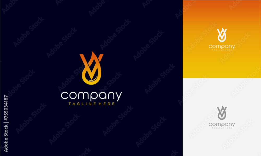 Initial Letter v lowercase gradient colours with Oil and gas logo ...