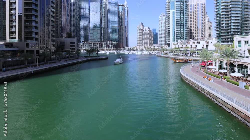 Dubai Marina, Waterfront Skyline of Modern Luxury residences and hotels ...