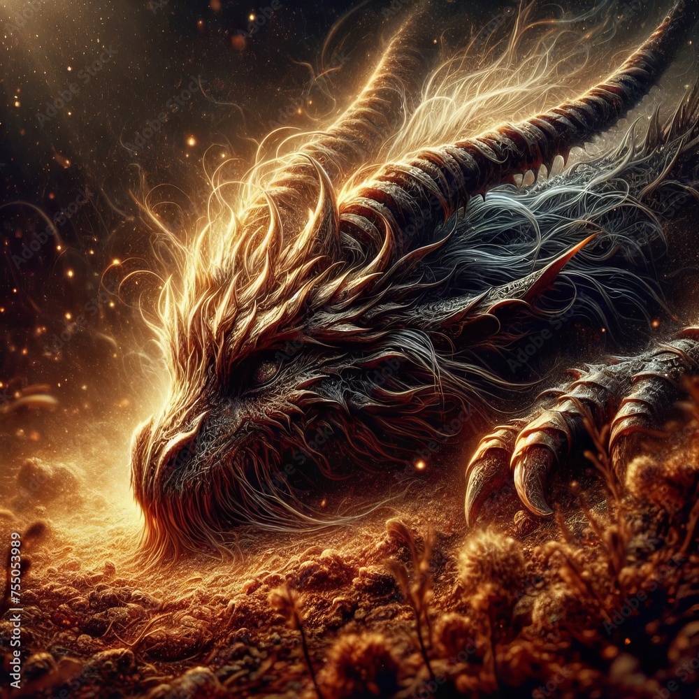 Majestic Dragon’s Nocturnal Reign: Fierce Guardian of the Ethereal ...