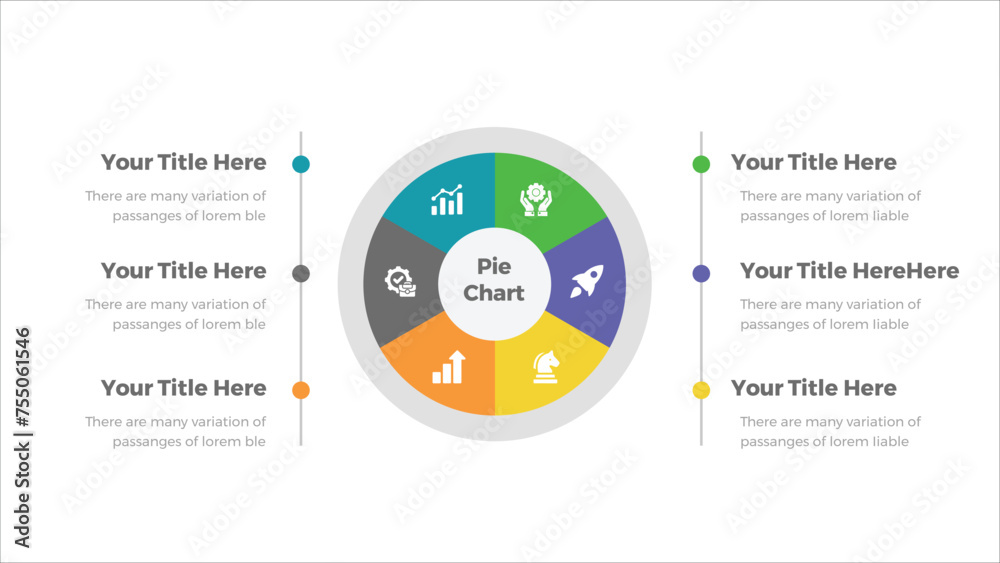 Percentage Data Pie Charts. 6 steps Editable Data pie Charts ...