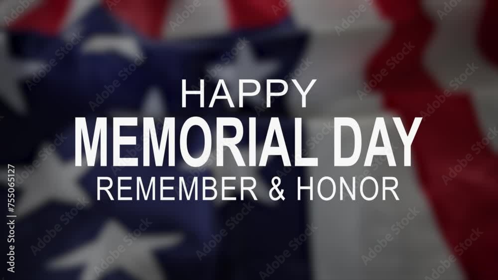 Happy Memorial day animation. Memorial day. Remember and Honor banner ...