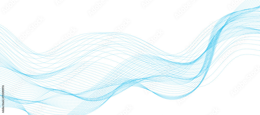 Abstract vector background with blue wavy lines. Blue wave background ...