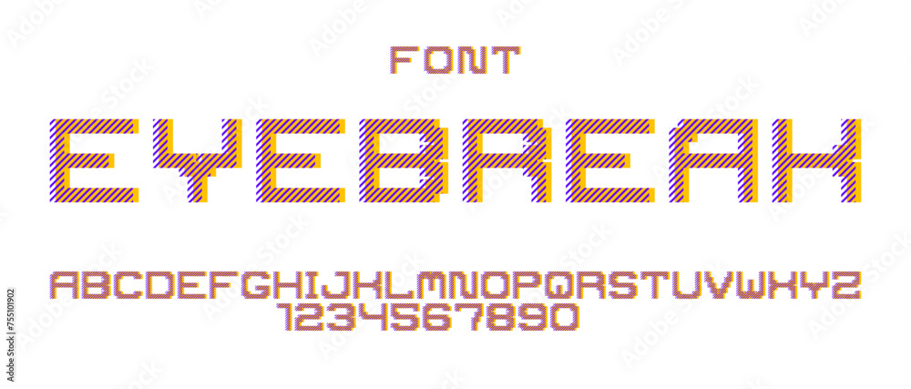 Minimal geometric cyberpunk font, vector typeface in geometry ...