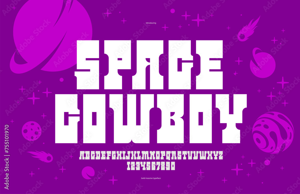 Massive serif font in American style, wild west saloon and western ...