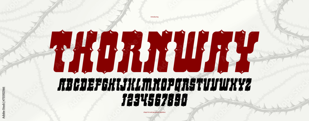 Thorn gothic rock display font for emblems and logos, dangerous ...