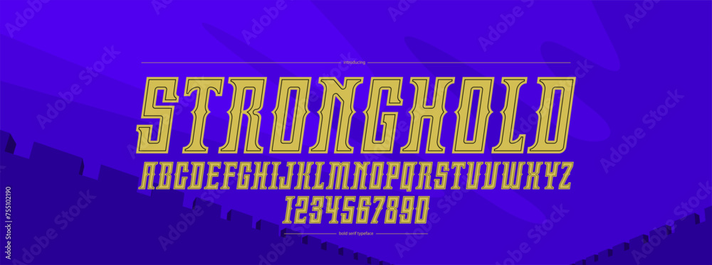 Display bold and strong font for emblems and logos, headers and titles ...