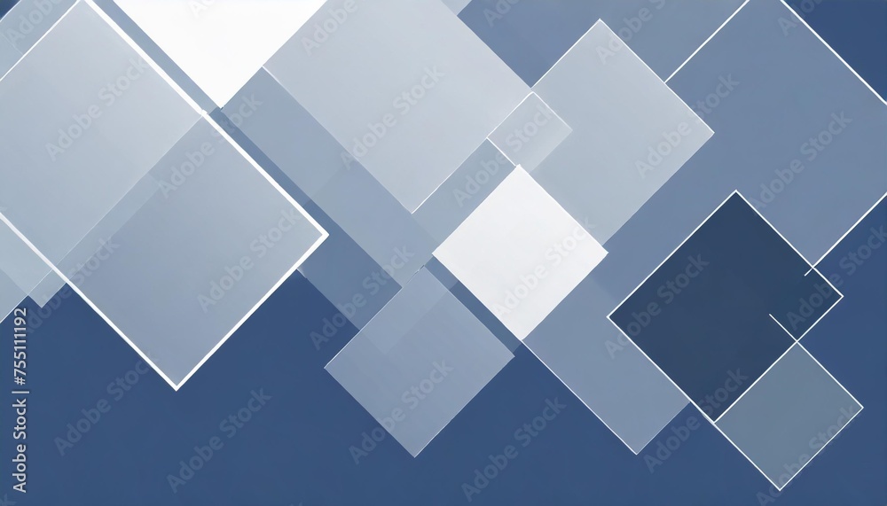 abstract blue background with square shapes random offset white square ...