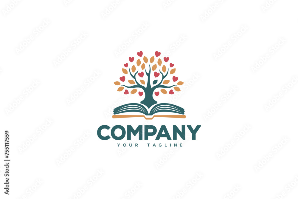 Tree Logo Design - Book and Tree Logo Design - Book Logo Design Stock ...