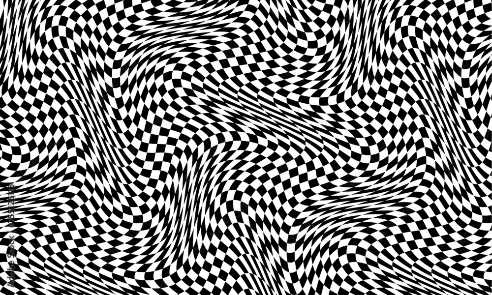 Optical illusion vector background. Simple black and white distorted ...