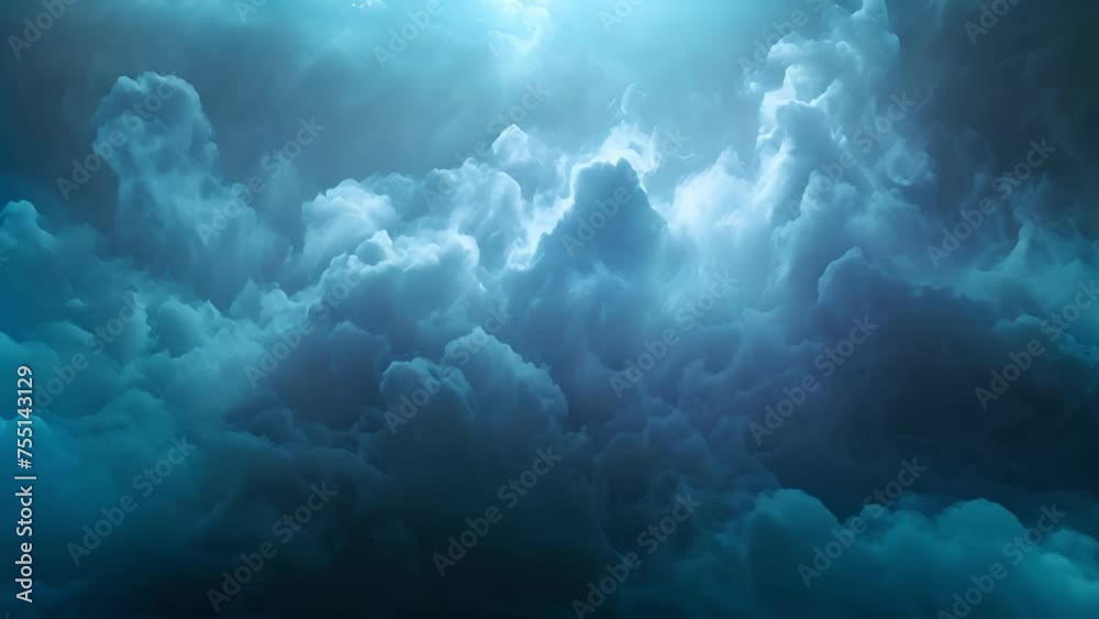 Vidéo Stock Blue smoke Cold air flow from air conditioner effect ...