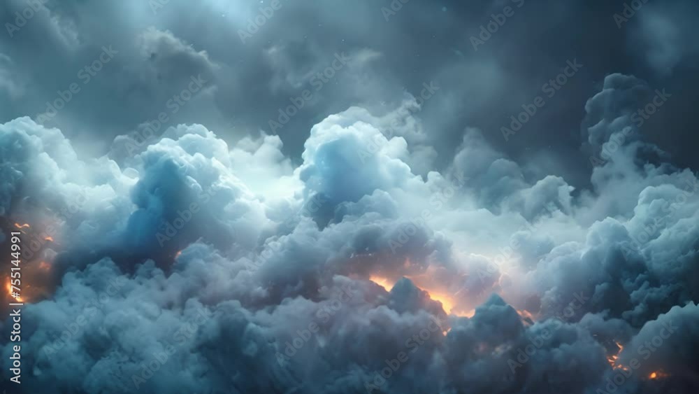 Blue smoke Cold air flow from air conditioner effect. Isolated air ...