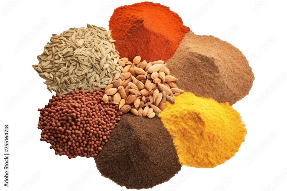 Group of Various spices PNG or Food seasoning spices isolated on a ...
