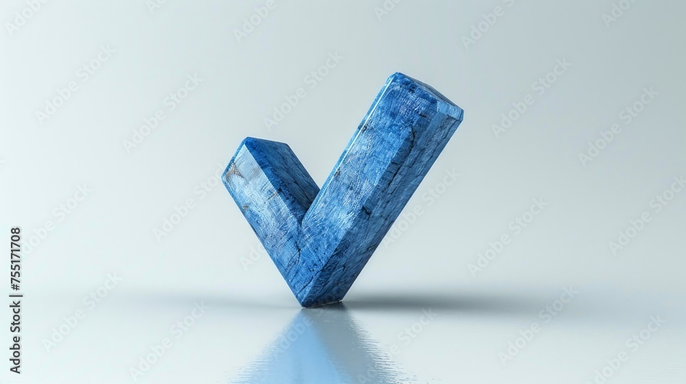 Blue voting tick. Textured check mark on a light backdrop. Checkbox ...