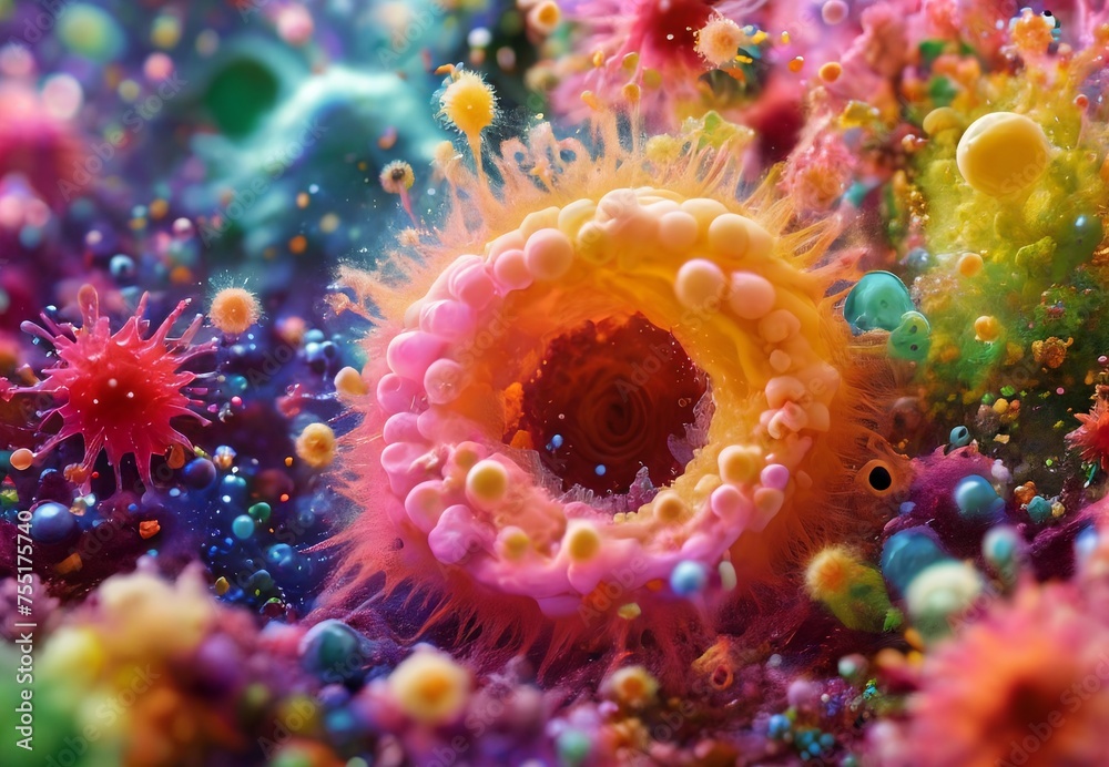 Artistic close-up of cellular activity, with potential implications for ...