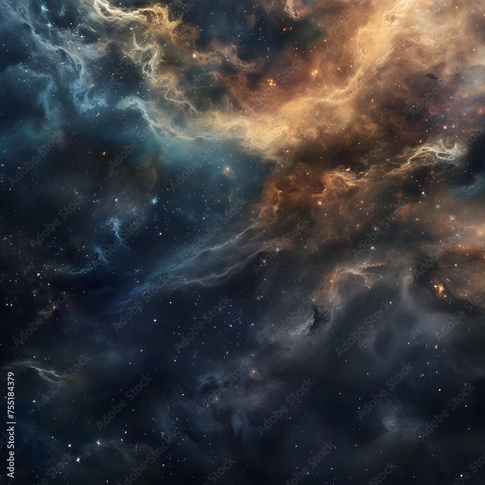 Galaxy Background: Cosmic dust and celestial bodies swirl in a seamless ...