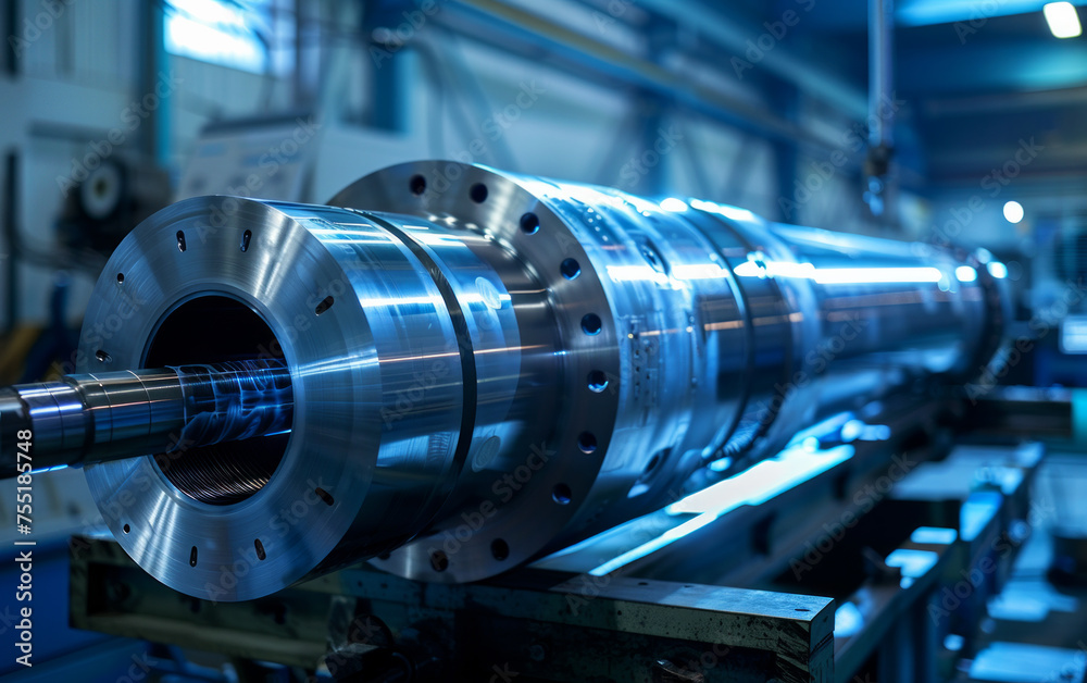 Metalworking CNC lathe milling machine. Cutting metal modern processing ...