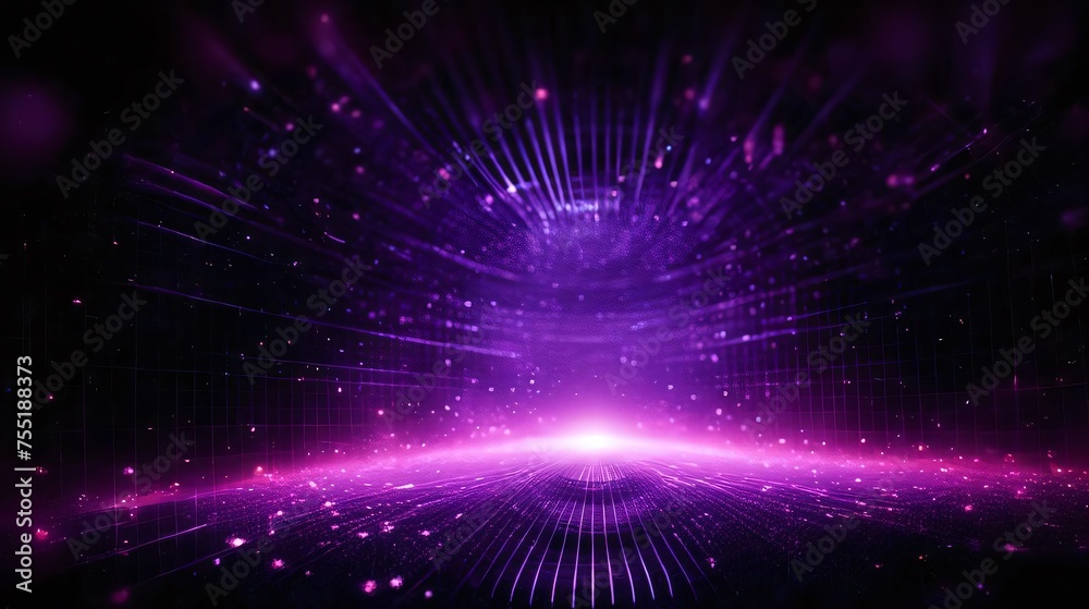 Abstract purple light explosion digital energy pattern space future ...