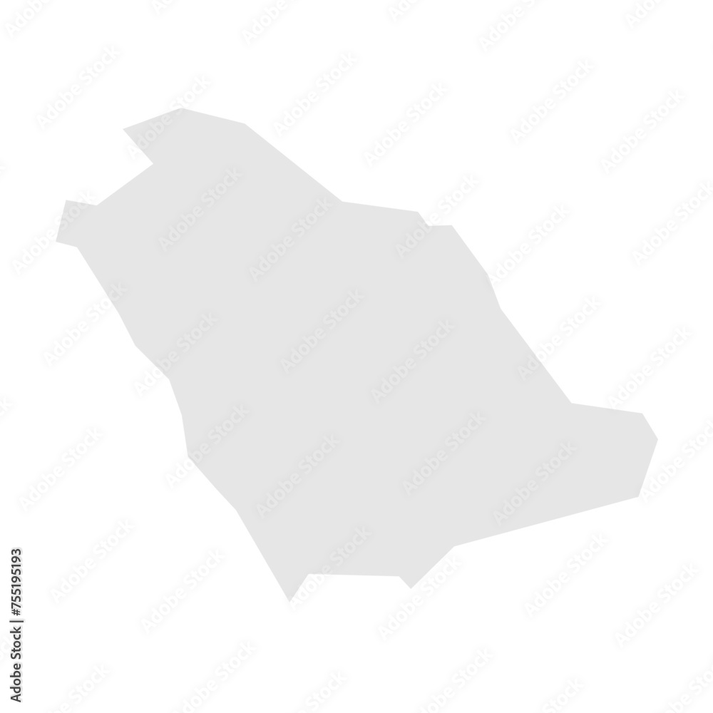 Saudi Arabia country simplified map. Light grey silhouette with sharp ...